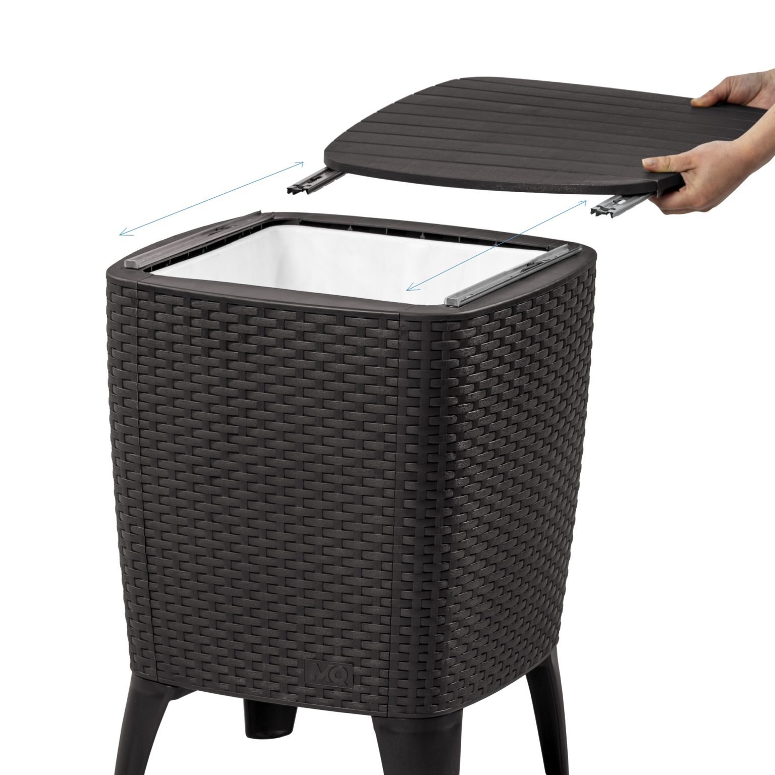 Cooler Table/Mesa Cooler 58*41,5*41,5cm | color café oscuro - MQ | QRubber